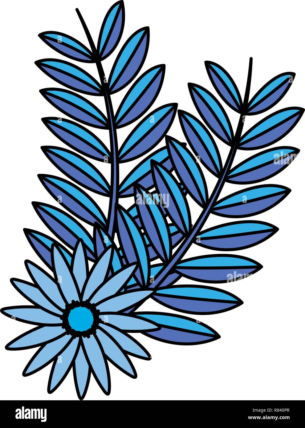 tropical flower icon over white background, vector illustration Stock ...