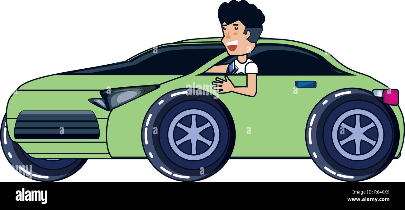 man driver car avatar character vector illustration design Stock Vector ...