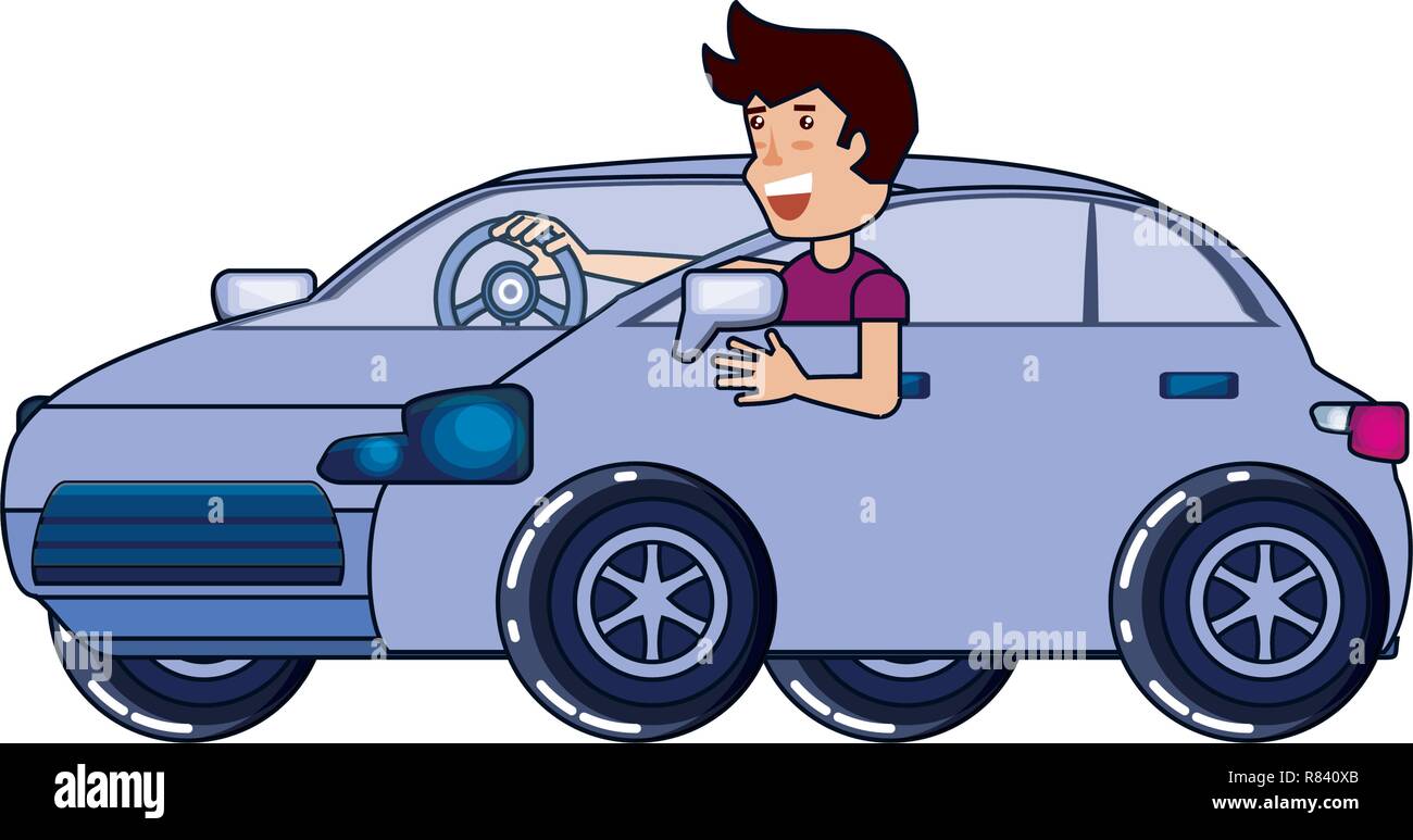 man driver car avatar character vector illustration design Stock Vector ...