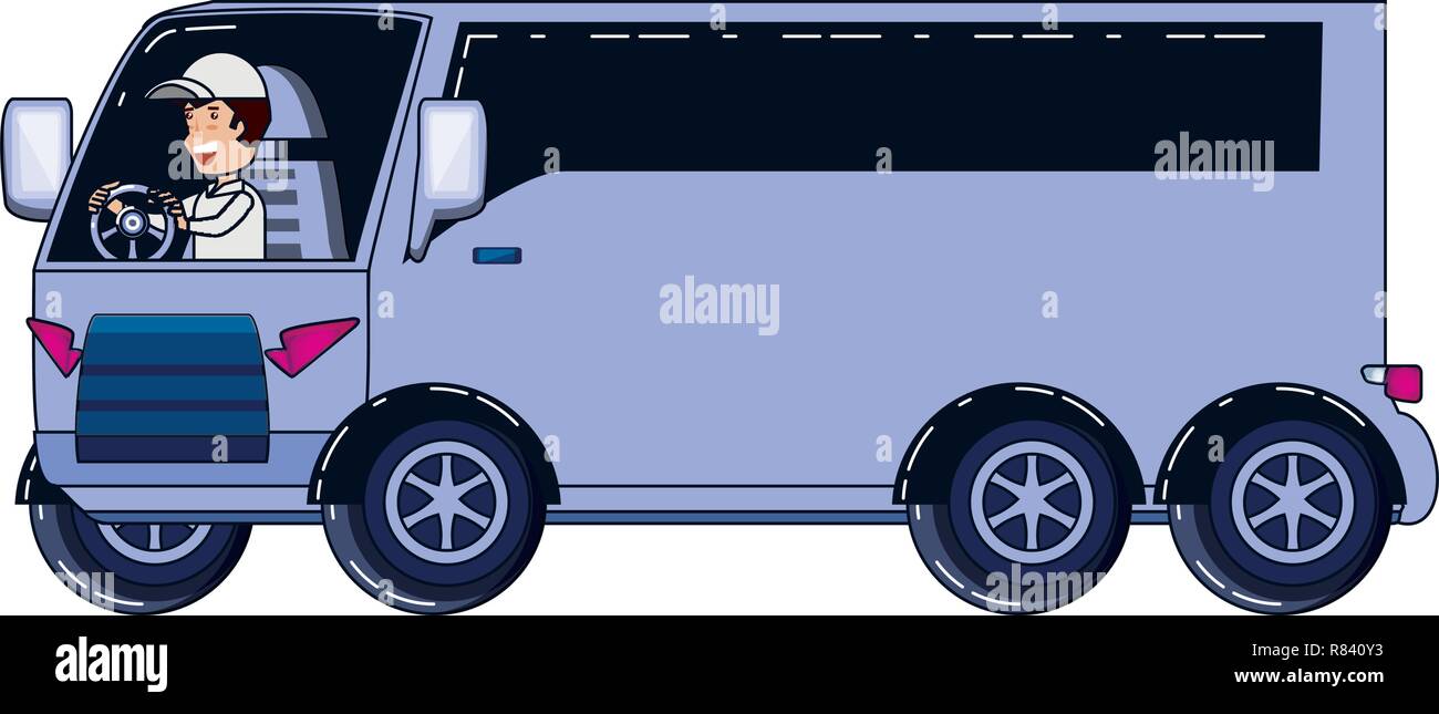 man driver bus avatar character vector illustration design Stock Vector ...