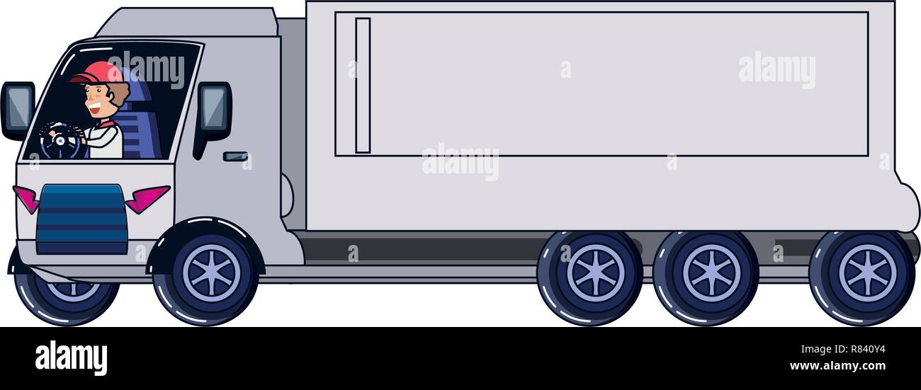 man driver truck avatar character vector illustration design Stock ...