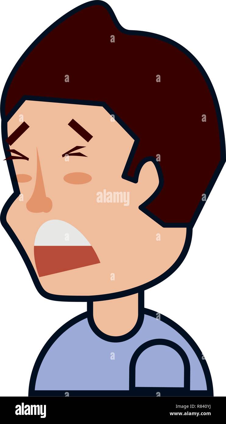 young man sad avatar character vector illustration design Stock Vector ...