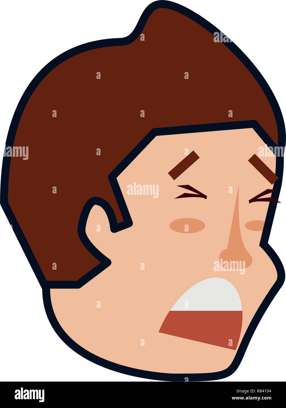 head of young man sad character vector illustration design Stock Vector ...