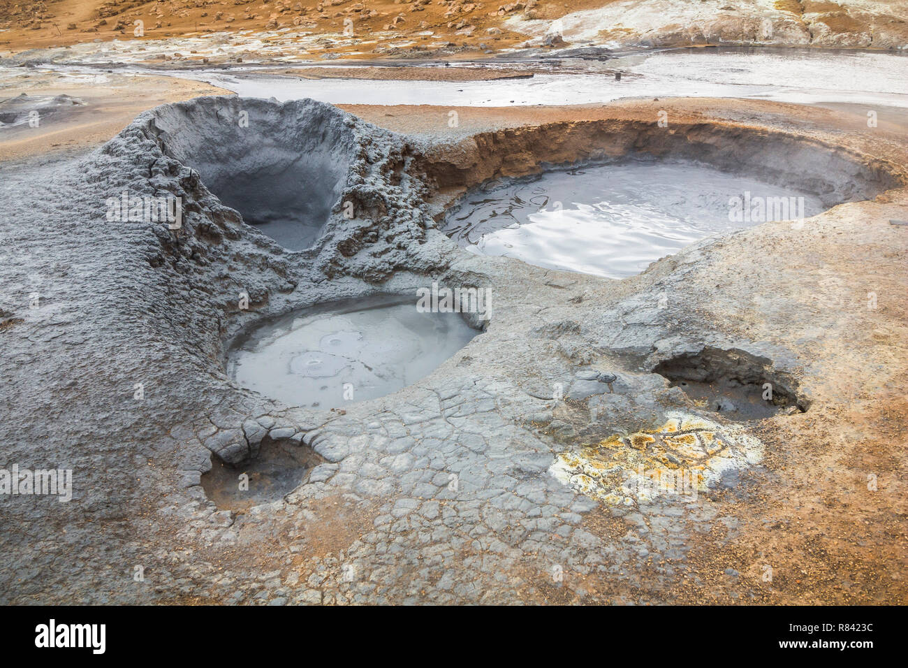 Hverir geothermic mud pools, myvatn Iceland Stock Photo - Alamy