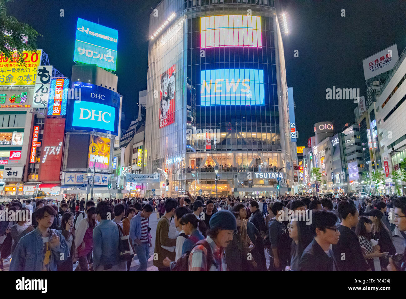 Pedestrians crosswalk at Shibuya district in Tokyo, Japan. Shibuya ...
