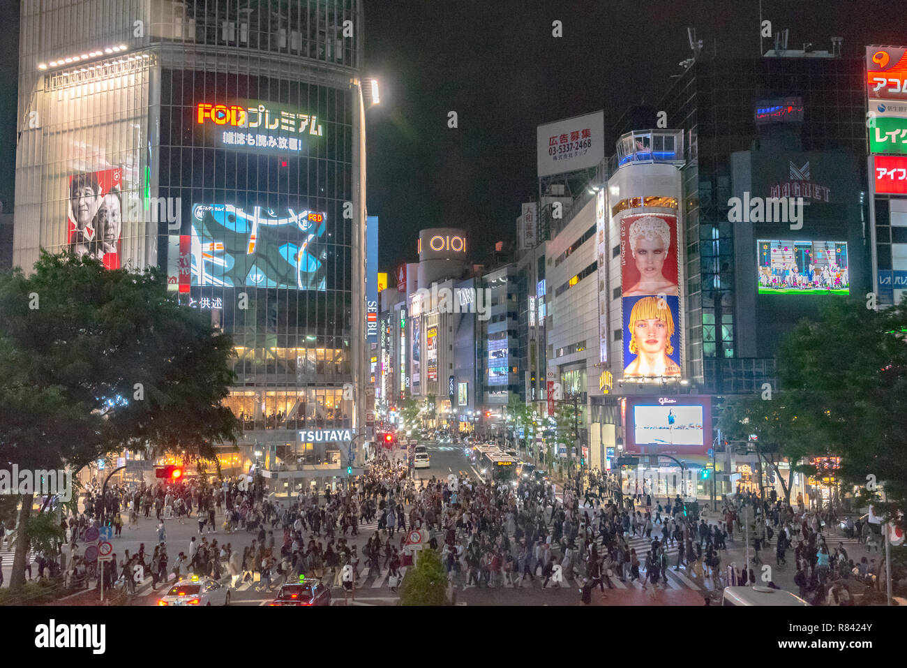 Pedestrians crosswalk at Shibuya district in Tokyo, Japan. Shibuya ...