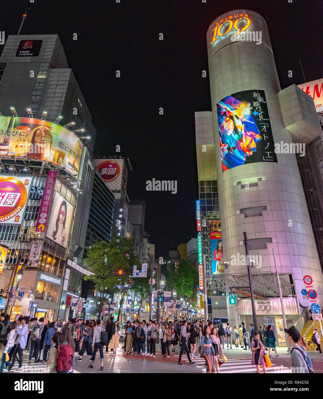 Pedestrians crosswalk at Shibuya district in Tokyo, Japan. Shibuya ...