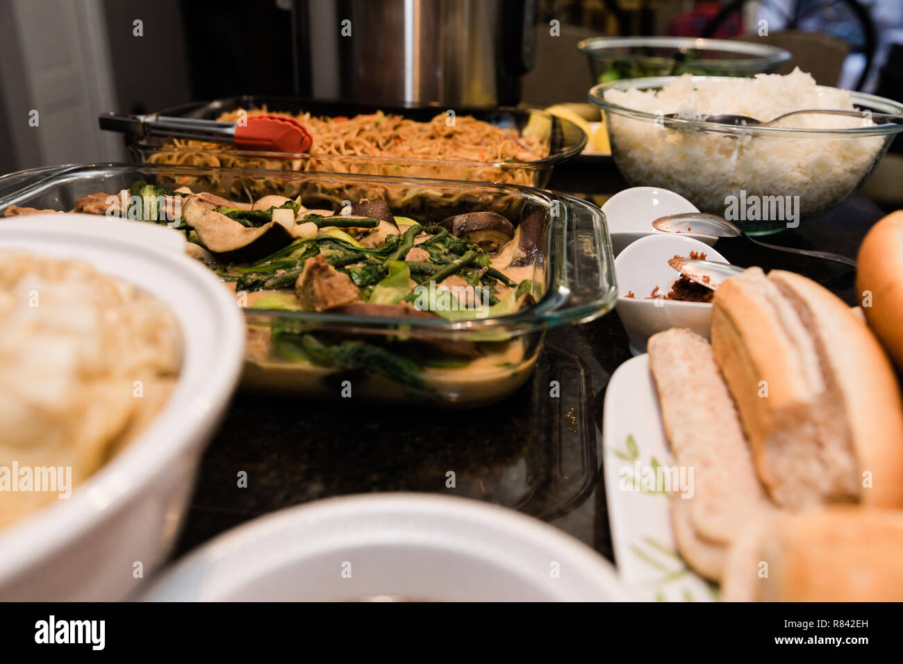 delicious different type of food served during feast Stock Photo - Alamy