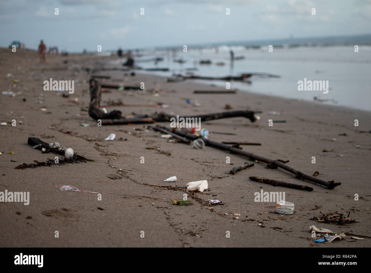 Trash on the Beach, ecologic worldwide problem Stock Photo - Alamy