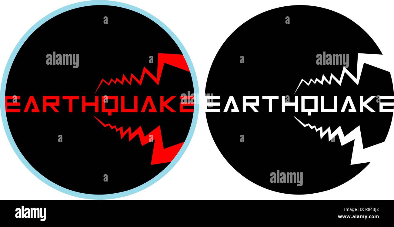 colored and isolated earthquake logo on the theme of ecology ...