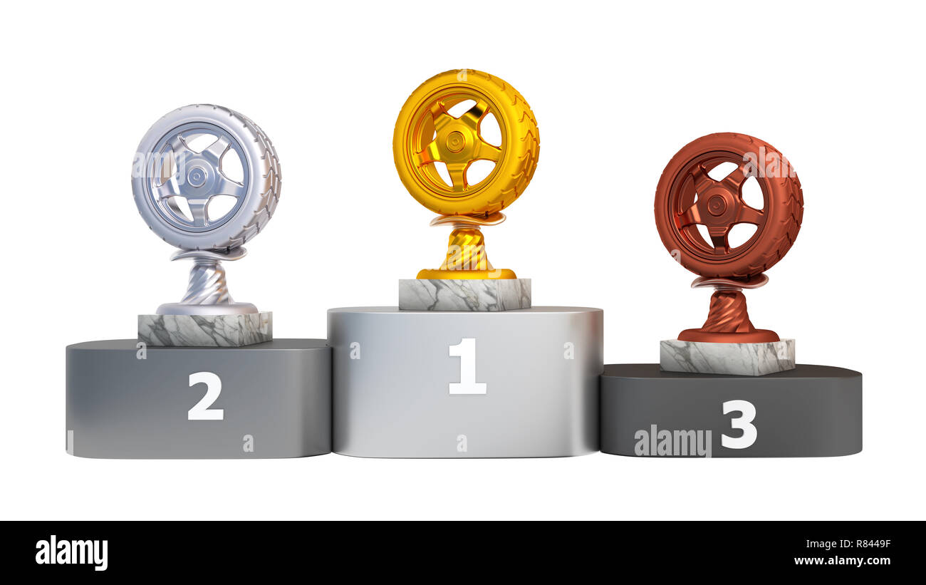 Four golden trophies Cut Out Stock Images & Pictures - Alamy