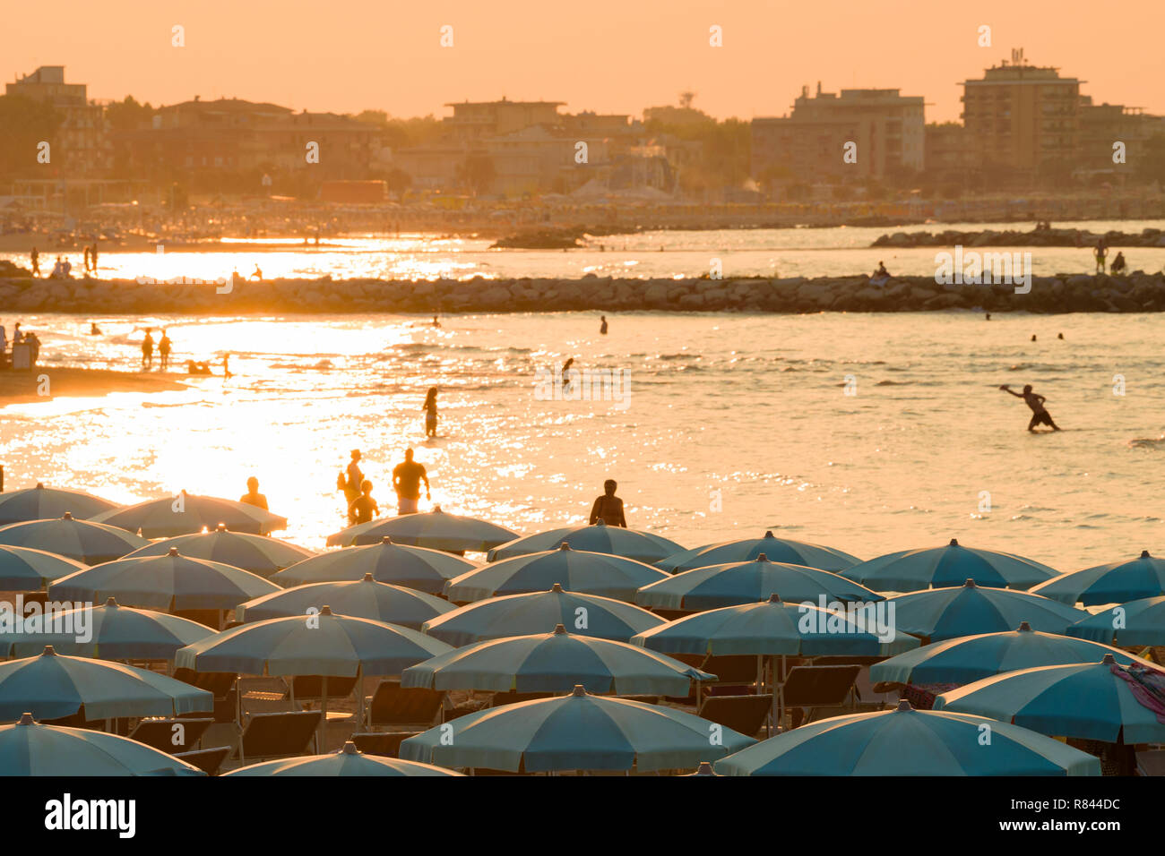 Summer sunset on the Rimini sea Stock Photo - Alamy