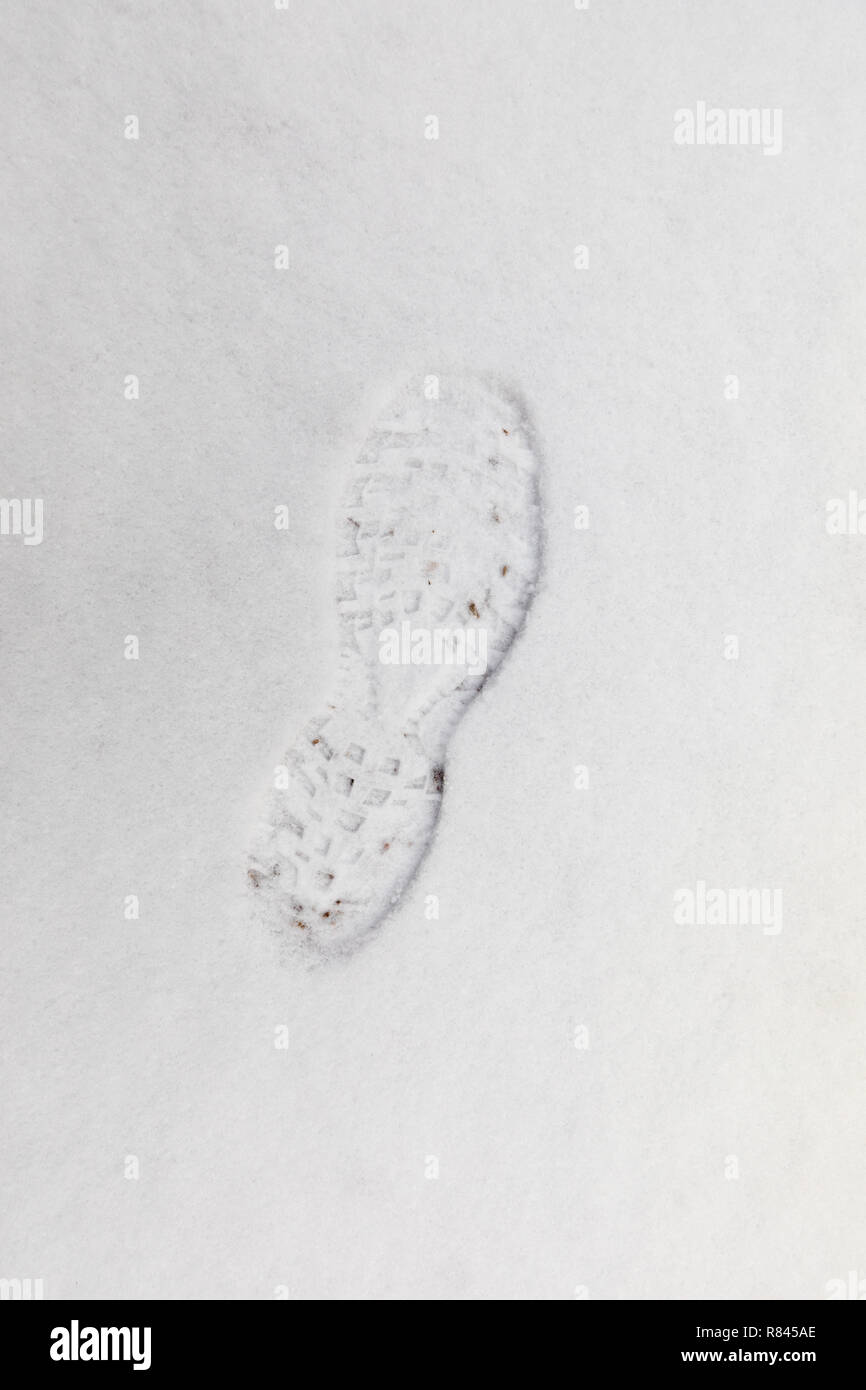 Footprint in snow background texture in winter in lower austria Stock ...