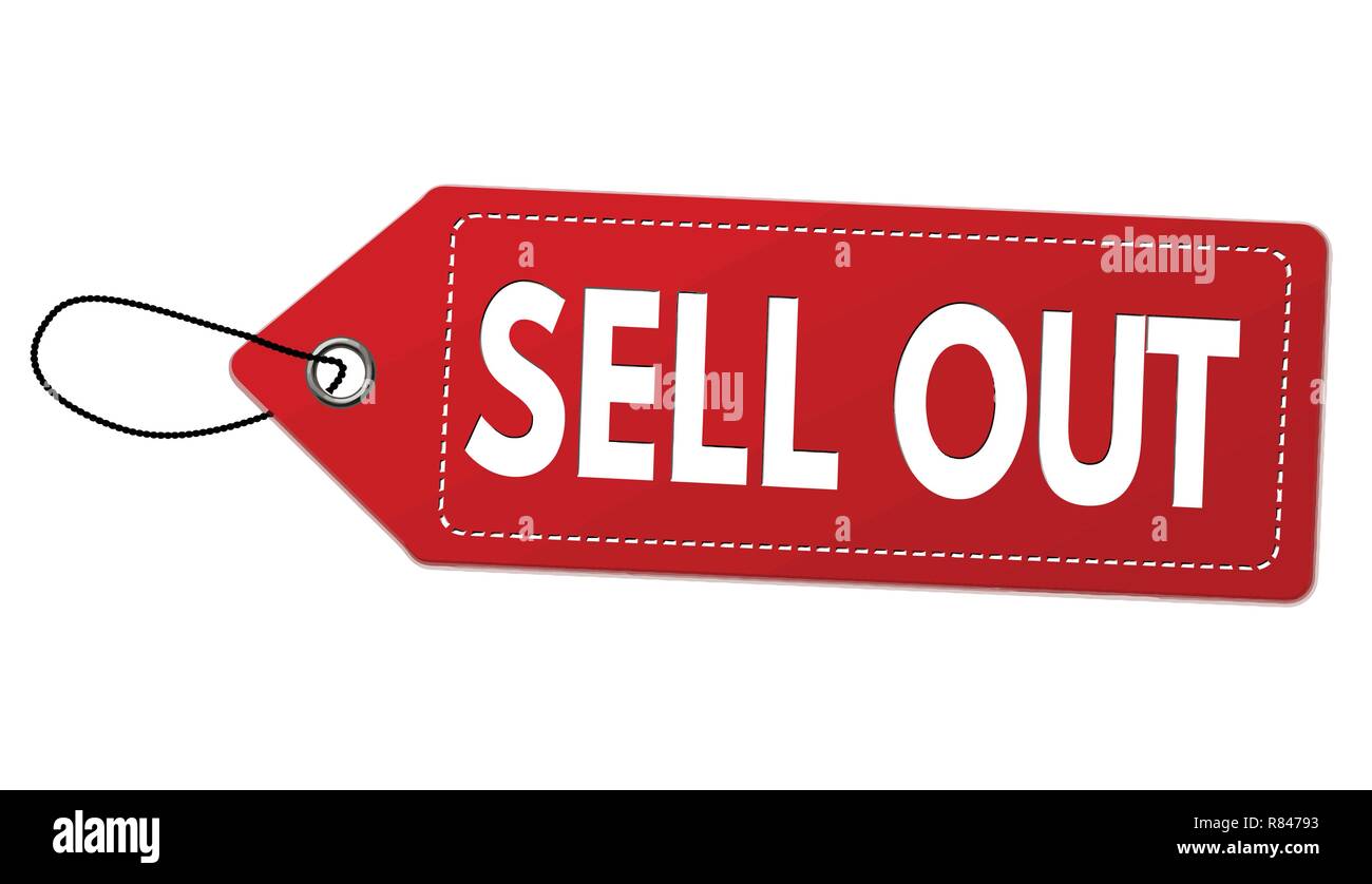 Sell out label or price tag on white background, vector illustration ...