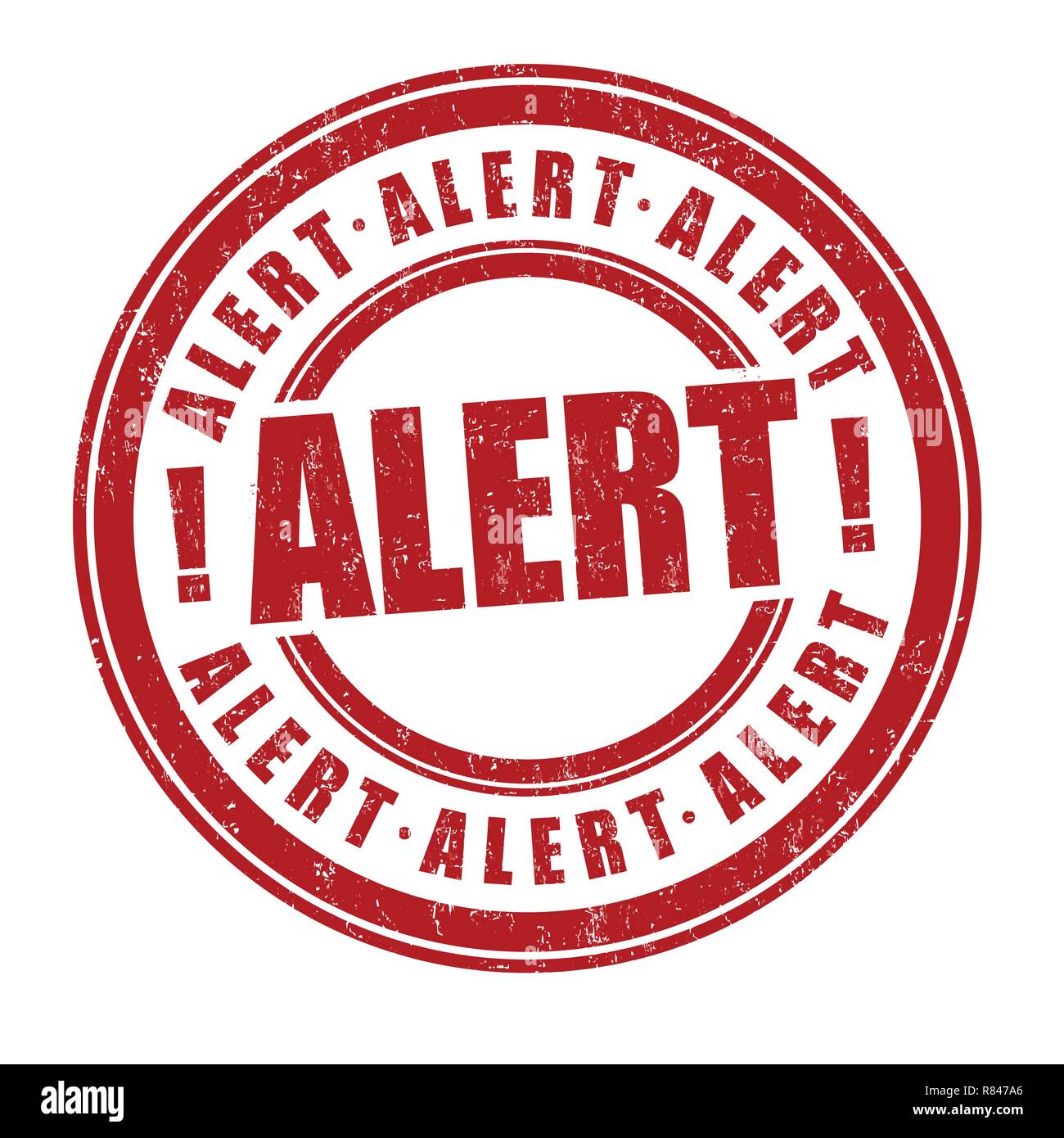 Alert sign or stamp on white background, vector illustration Stock ...