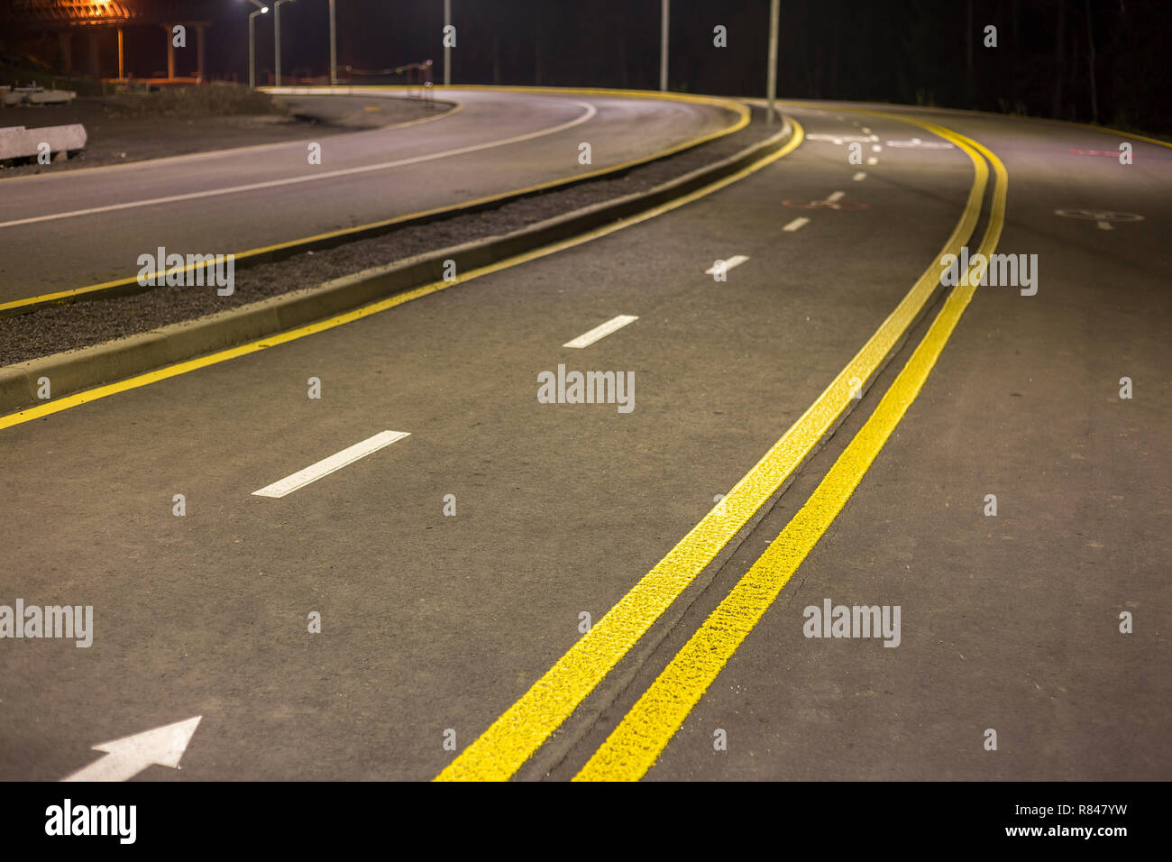 Traffic sign double turn hi-res stock photography and images - Alamy