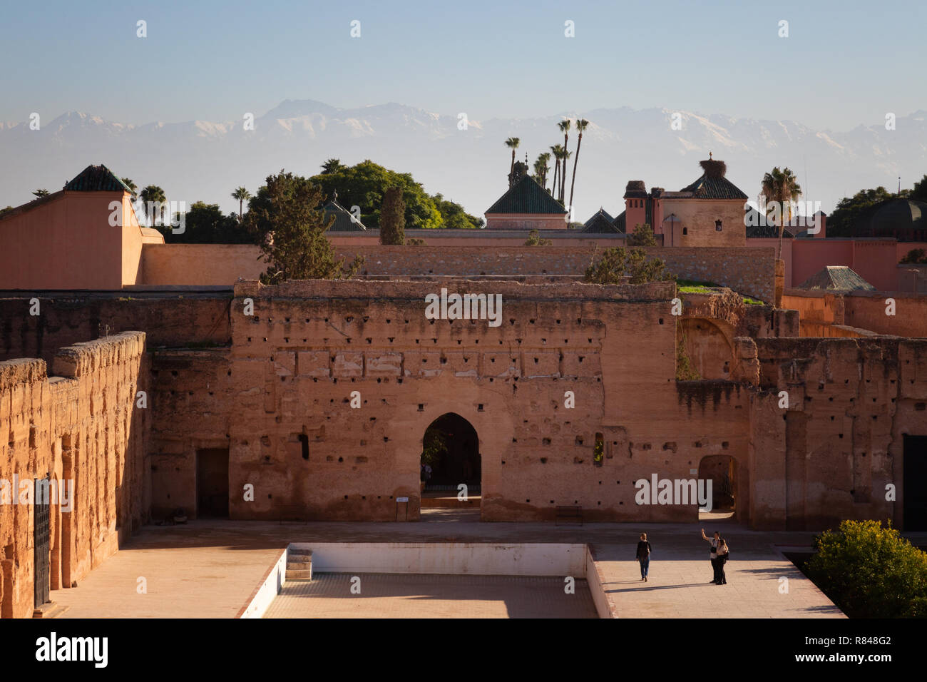 El Badi Palace Marrakech Morocco - ruins of the Badi palace and the ...