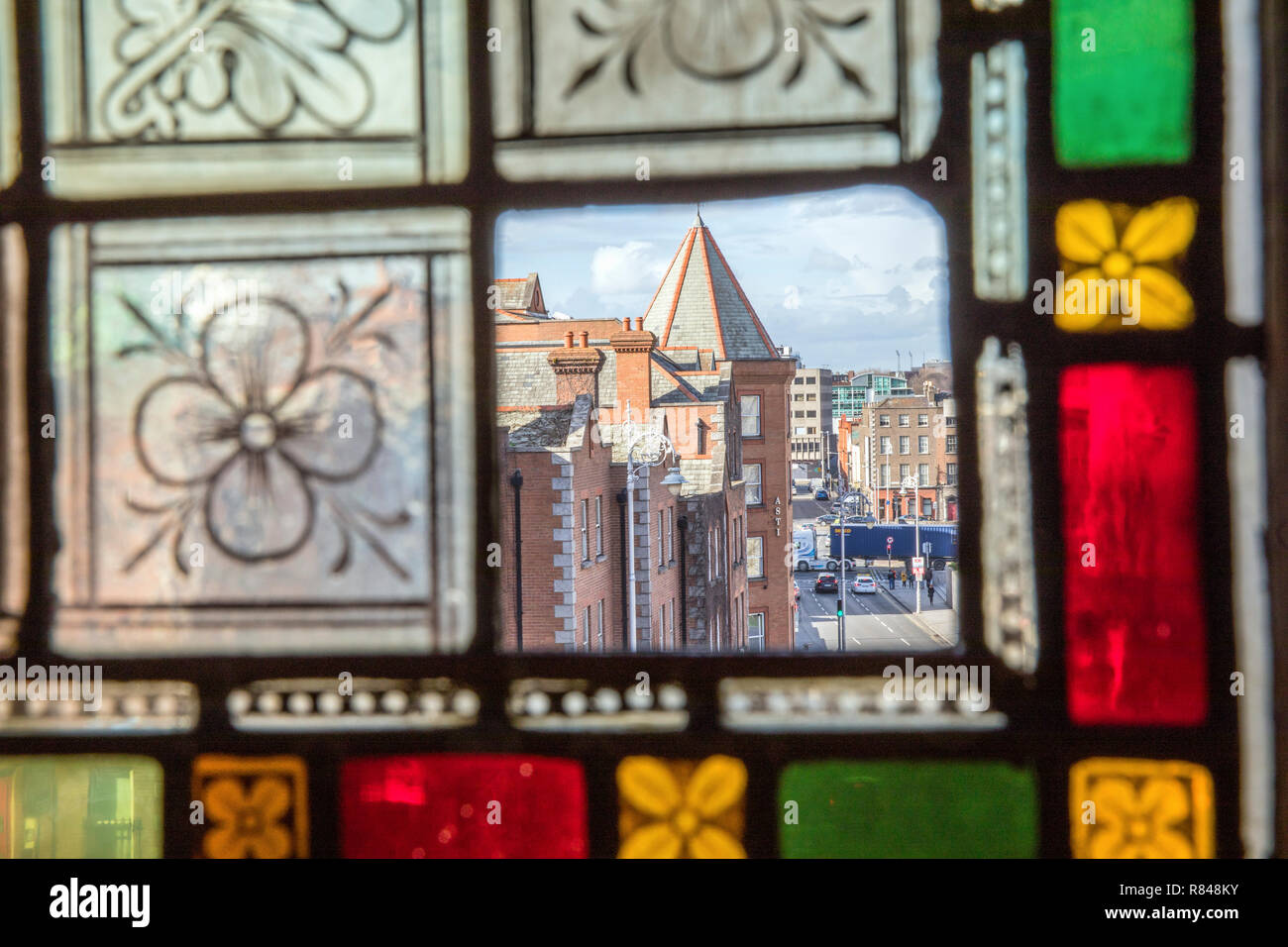 Ireland, Dublin, stained glass Stock Photo - Alamy