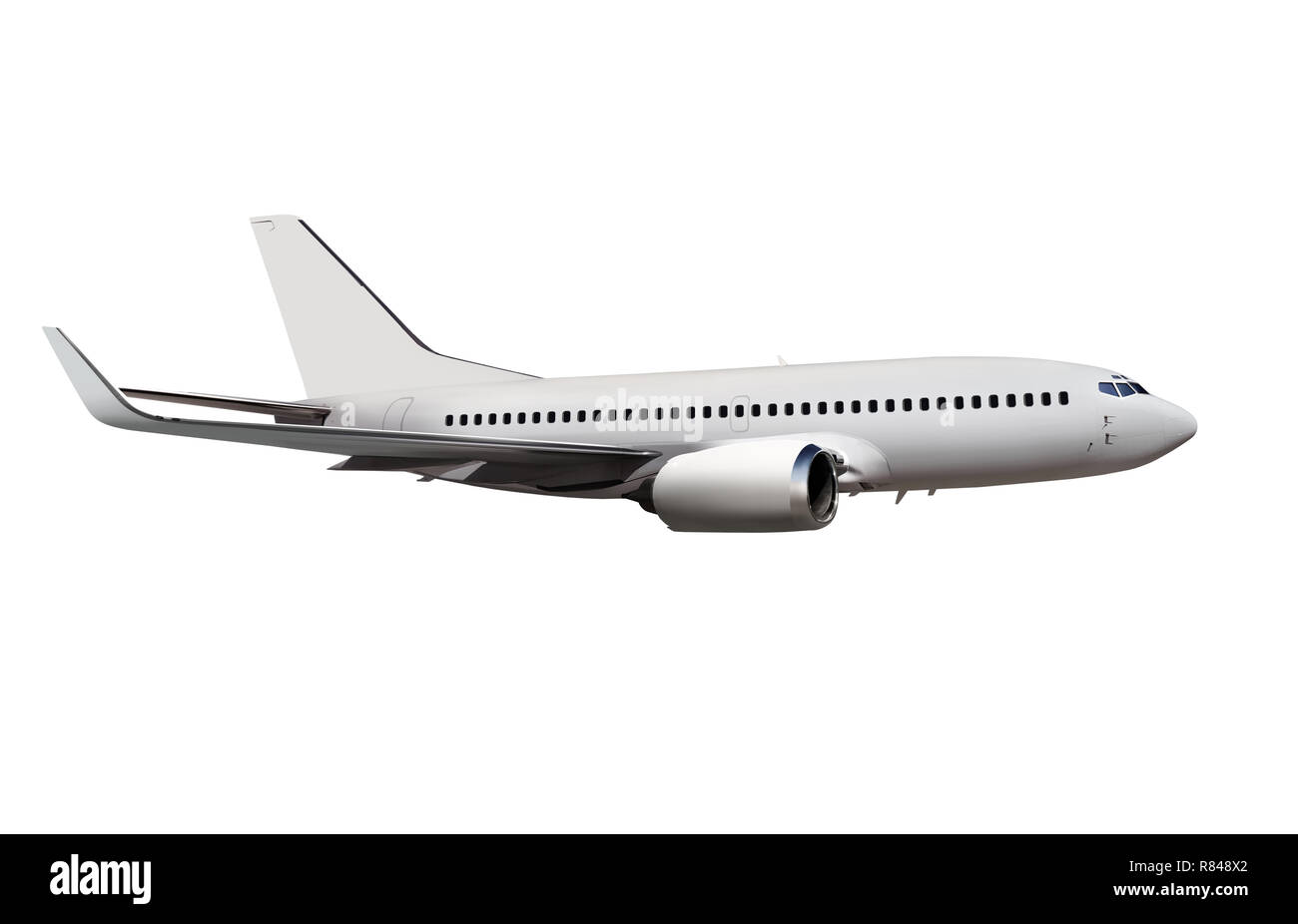 commercial airplane isolated on white background Stock Photo - Alamy
