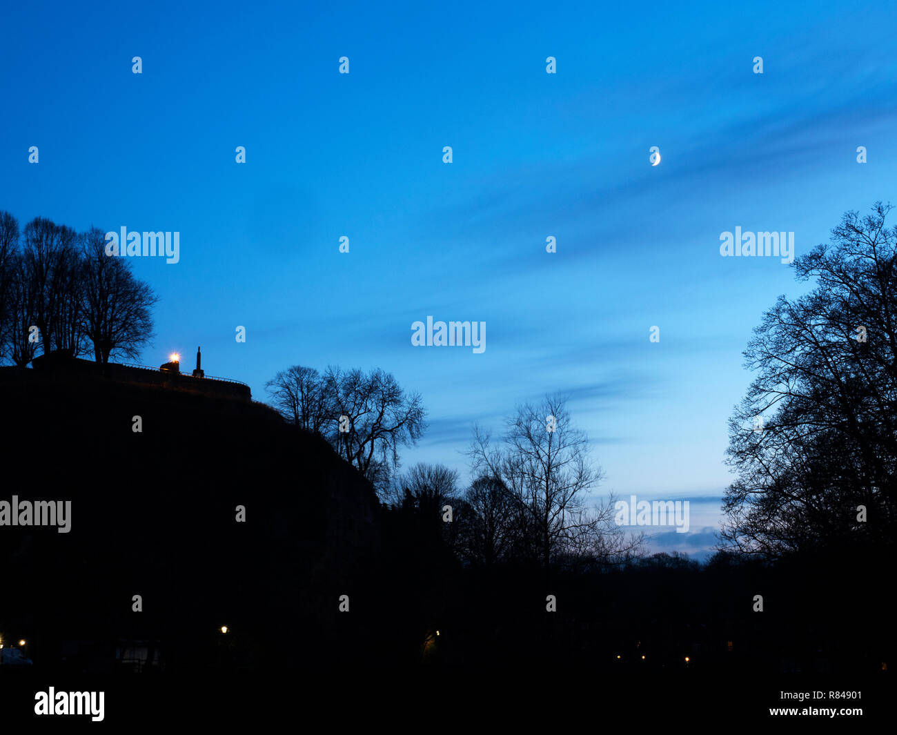 Moonrise over hill hi-res stock photography and images - Alamy