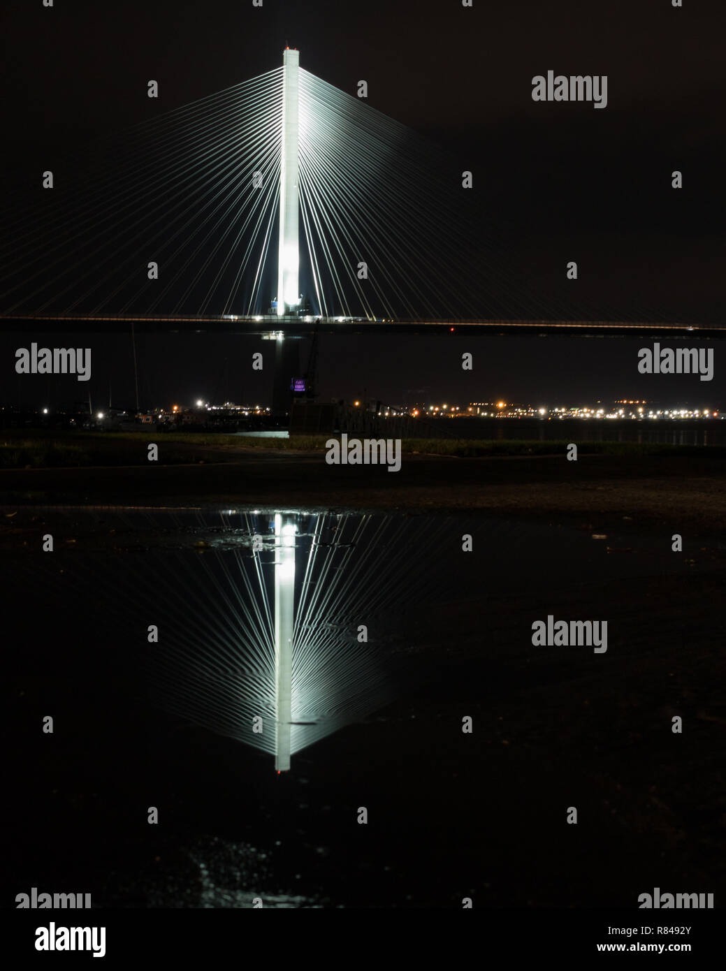 The main lights have finally been turned on at the Queensferry Crossing ...