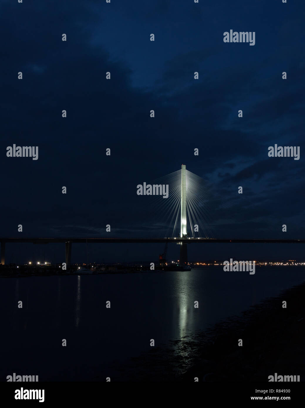 The main lights have finally been turned on at the Queensferry Crossing ...