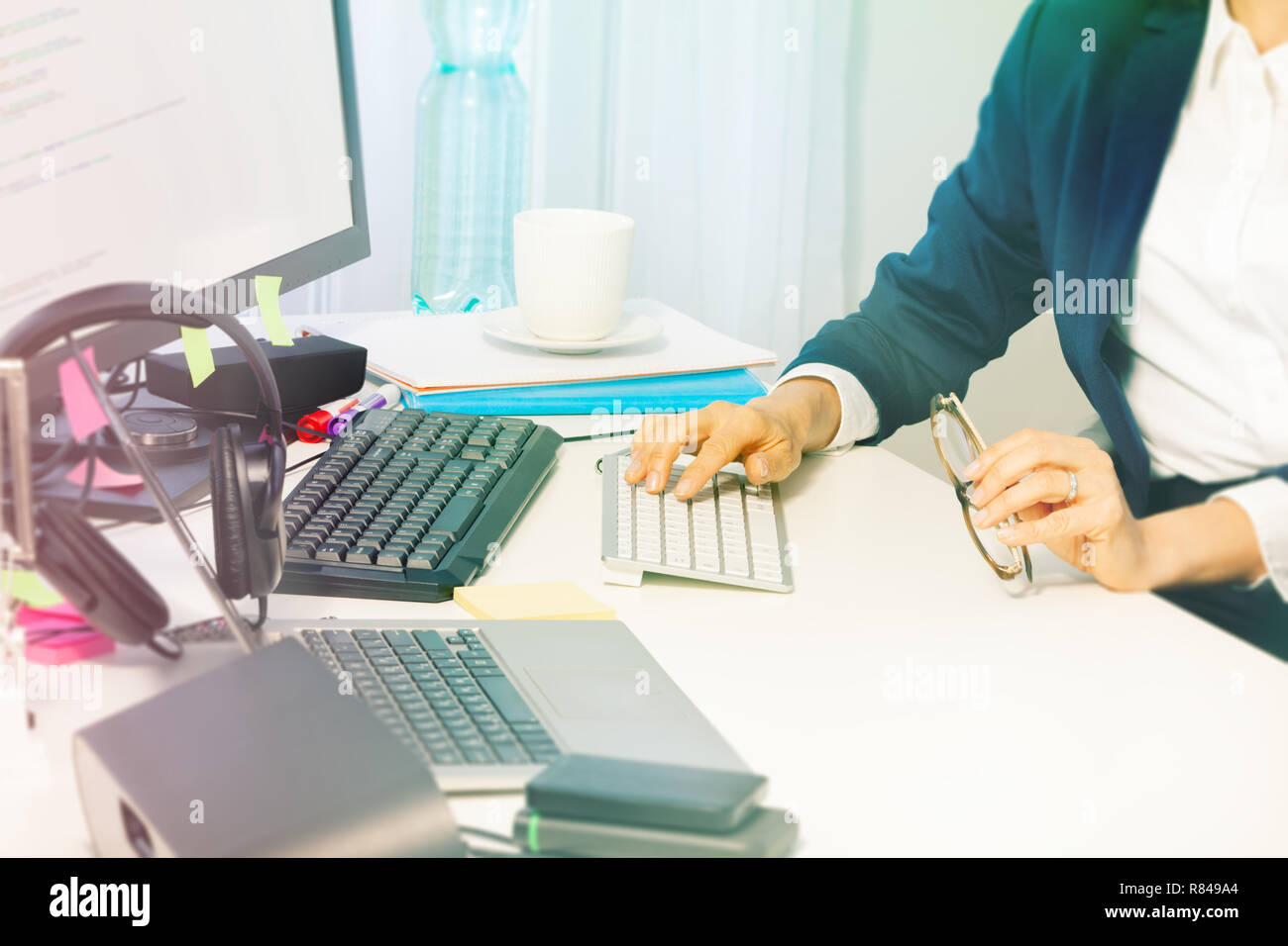 Female software developer typing hi-res stock photography and images ...