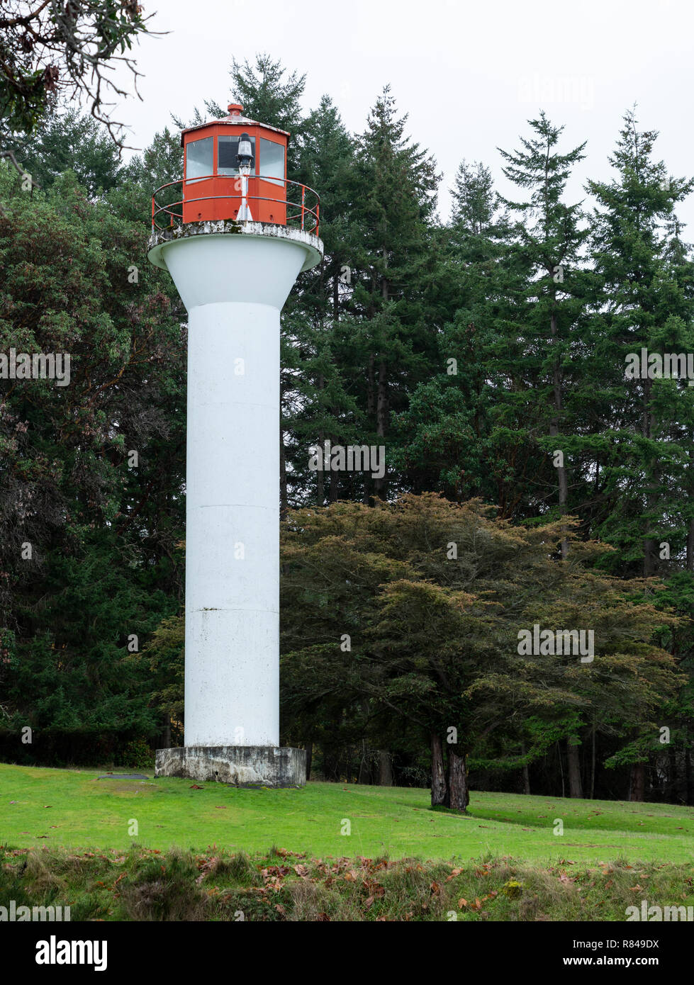 Active Pass Lighthouse at Georgina Point on Mayne Island in British ...