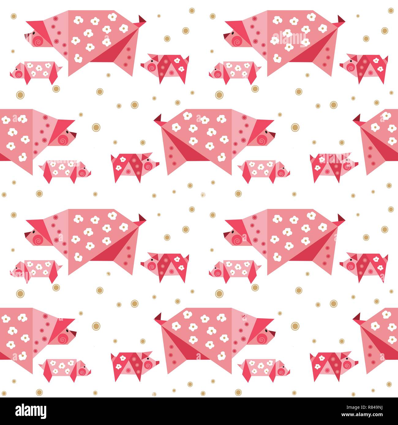 Hand drawn quirky pigs pattern Stock Vector Image & Art - Alamy