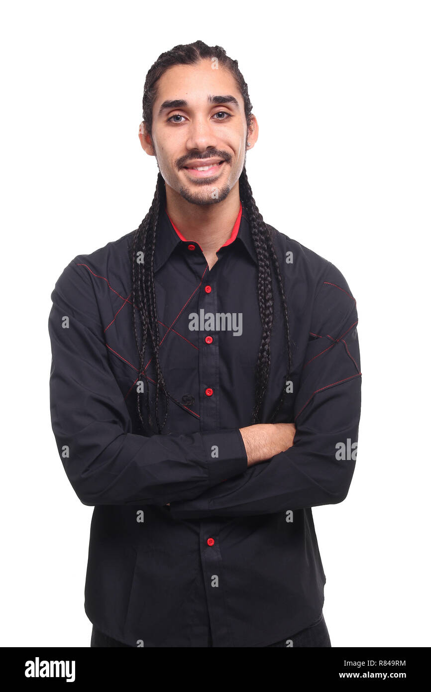 Beautiful man in front of a background Stock Photo - Alamy