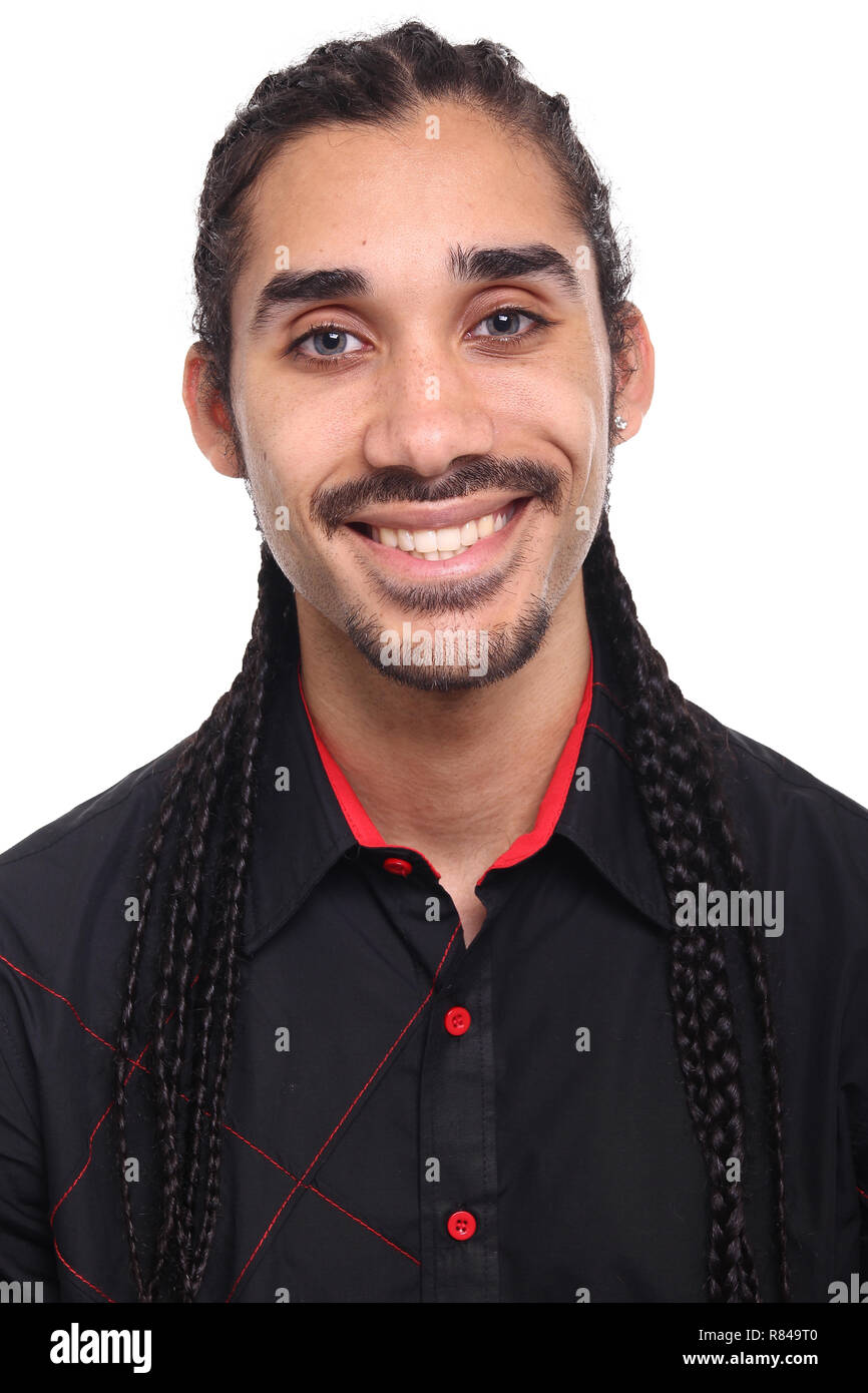 Beautiful man in front of a background Stock Photo - Alamy