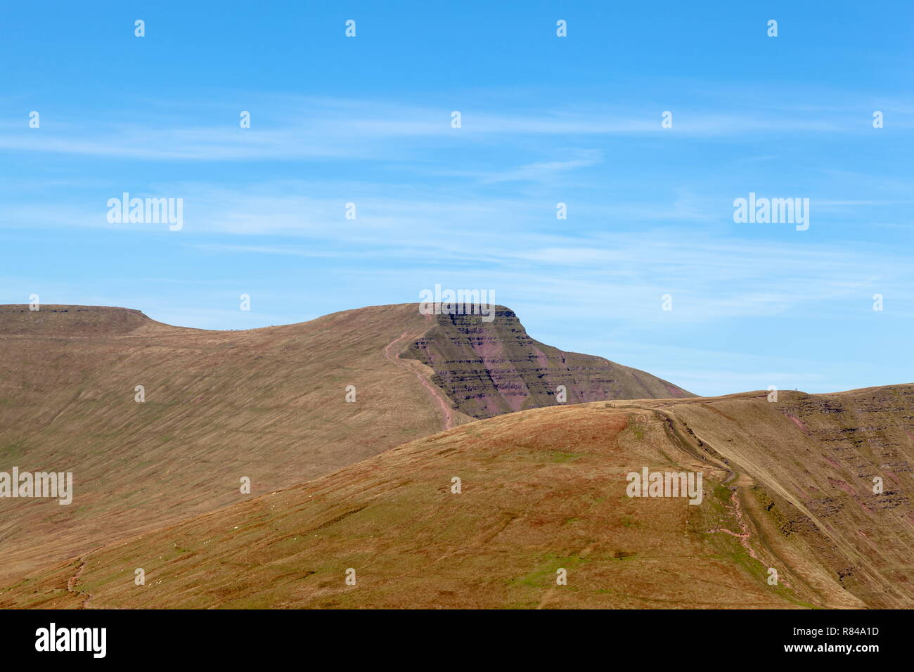 A view of Corn Du and Pen Y Fan, the highest peaks in the Brecon ...