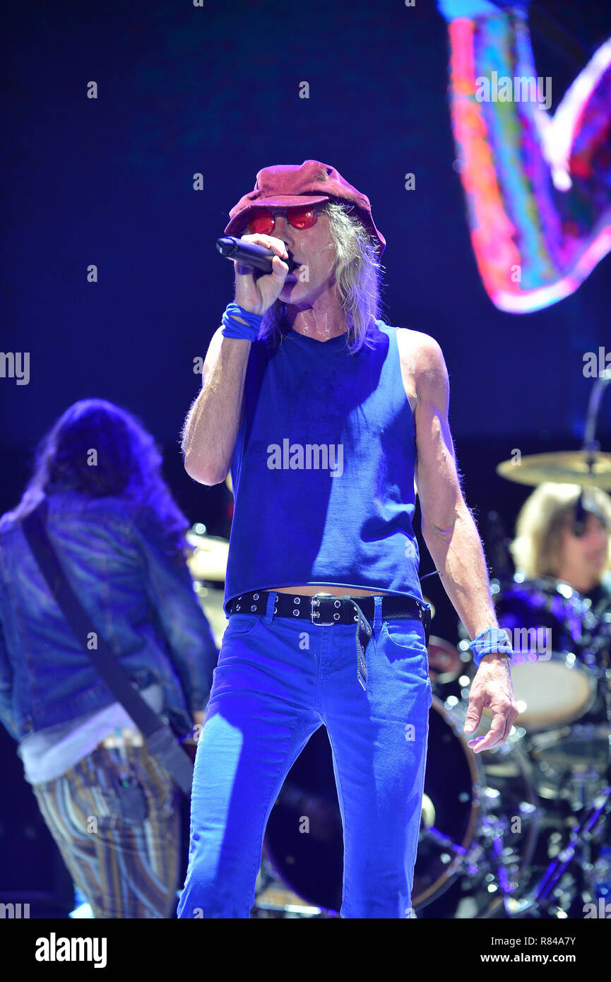 performs on stage during Rock Fest 80's two day Music festival at The ...