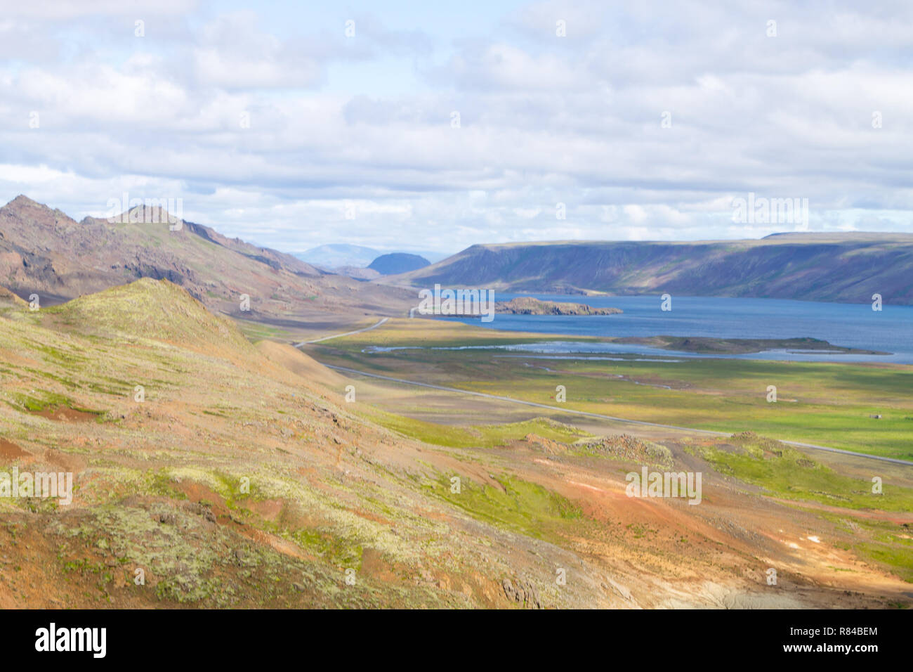 Seltun area aerial landscape, southern peninsula, Reykjanes, Iceland ...