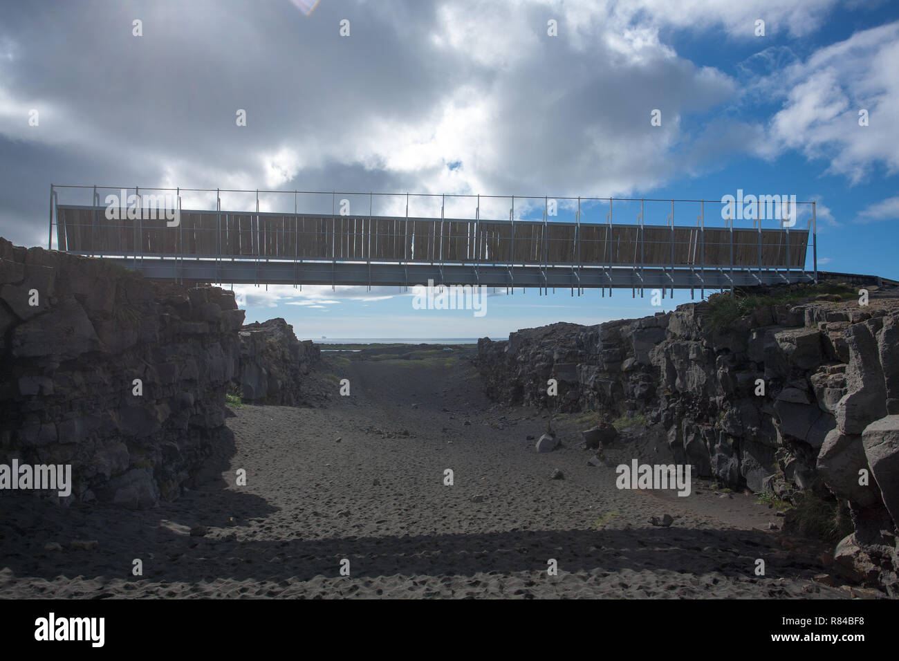 Bridge between continents bottom view,Hafnir, Southern peninsula ...
