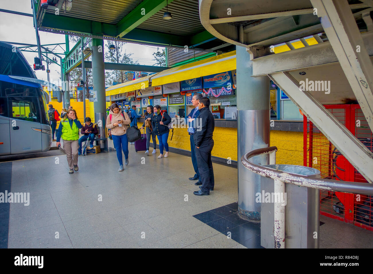 SANTIAGO, CHILE - OCTOBER 09, 2018: Unidentified people waiting inside ...