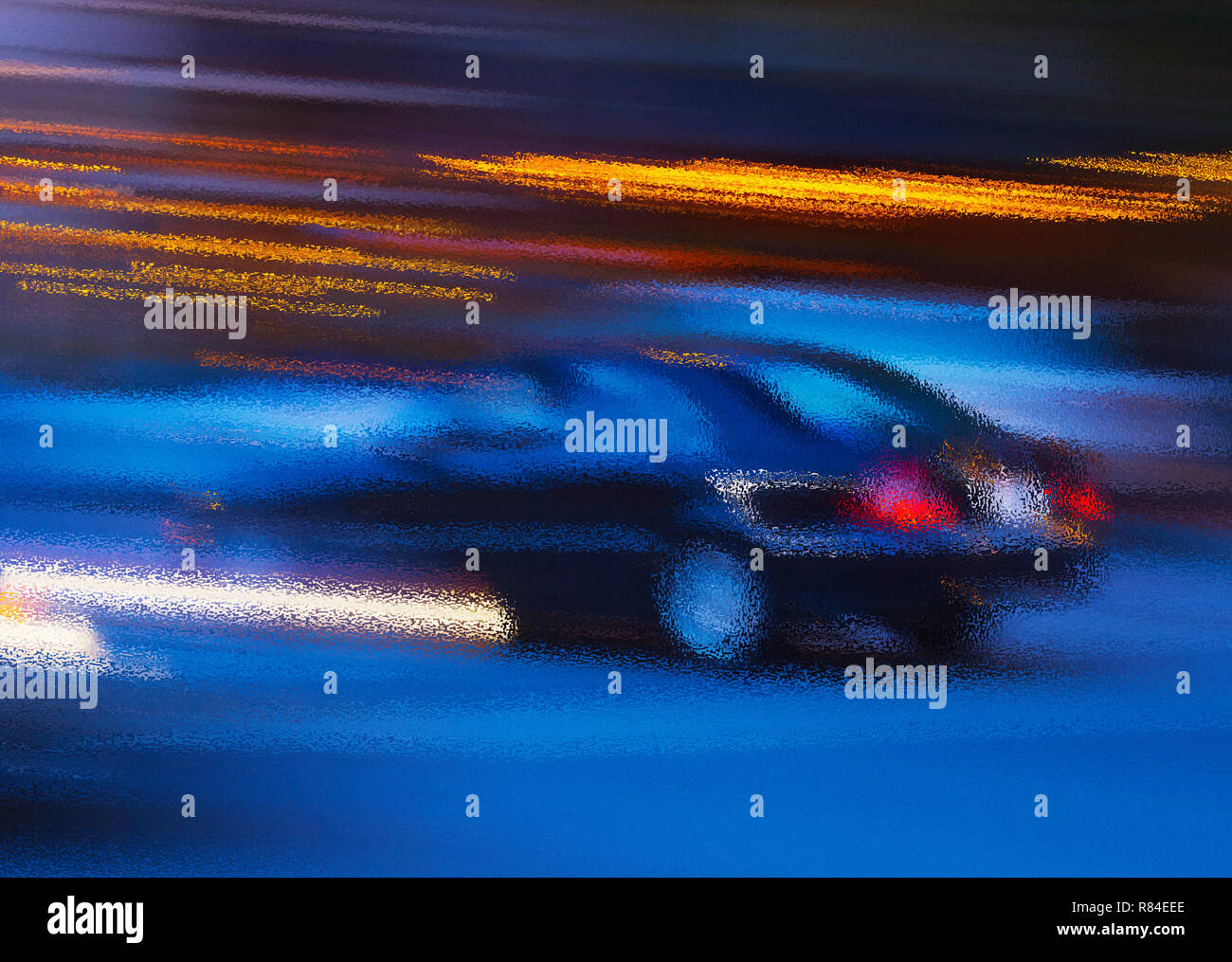 Car speeding at night hi-res stock photography and images - Alamy