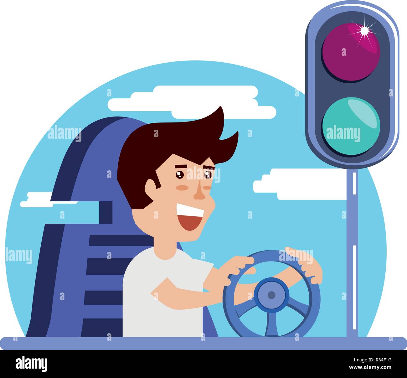 Man driving electric car Stock Vector Images - Alamy