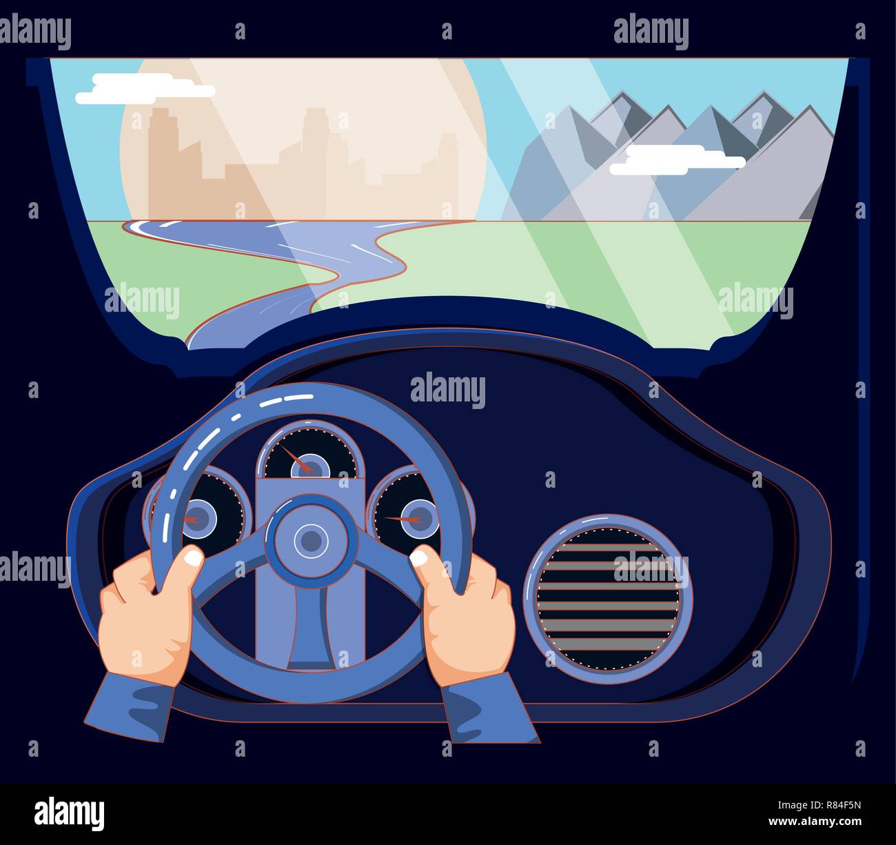 person driver car avatar character vector illustration design Stock ...
