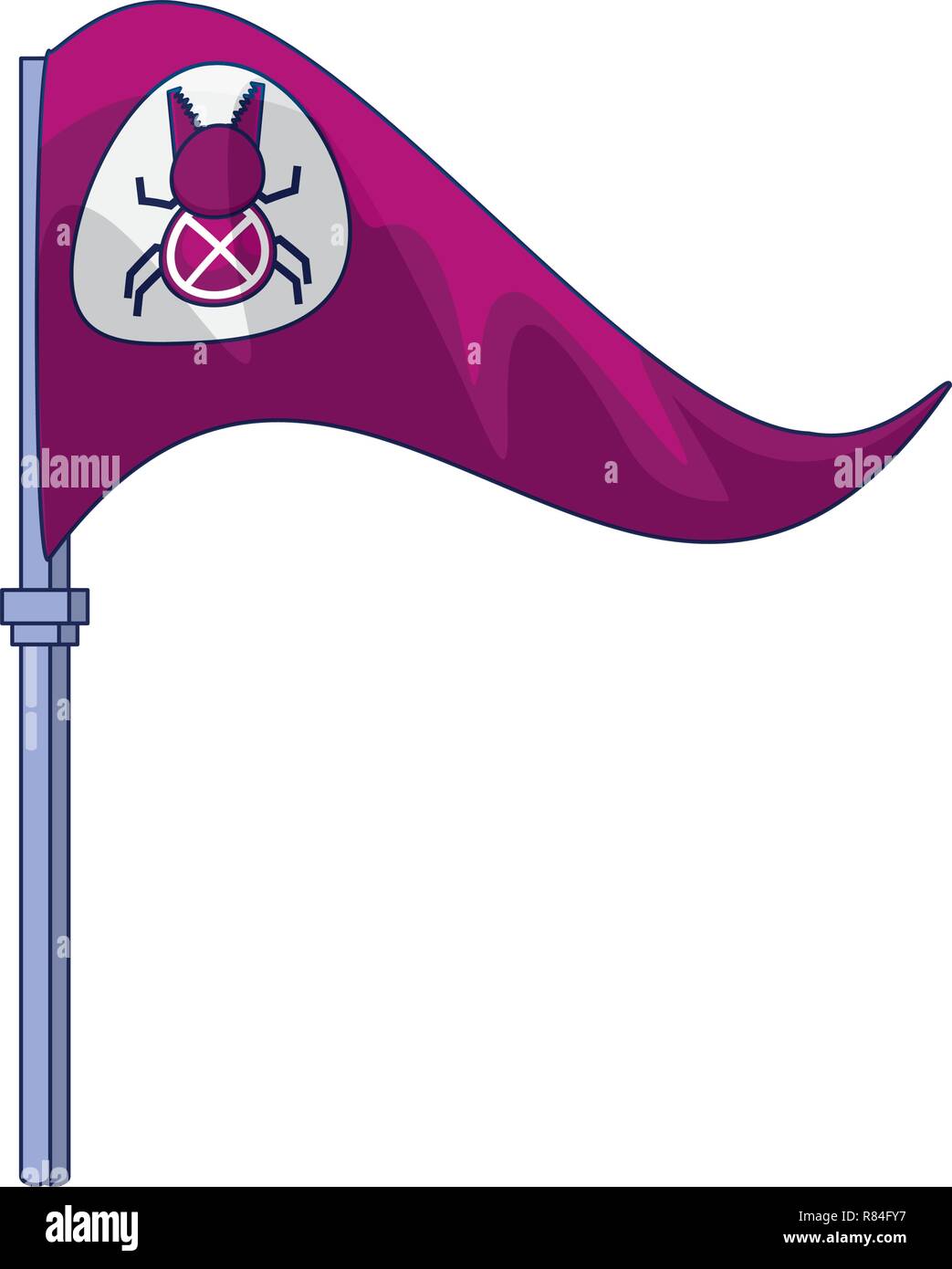 flag with bug virus infection icon vector illustration design Stock ...