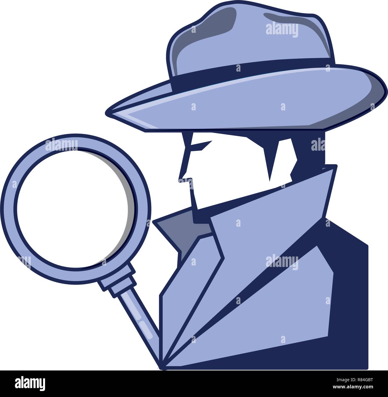 cyber security agent with magnifying glass vector illustration design ...