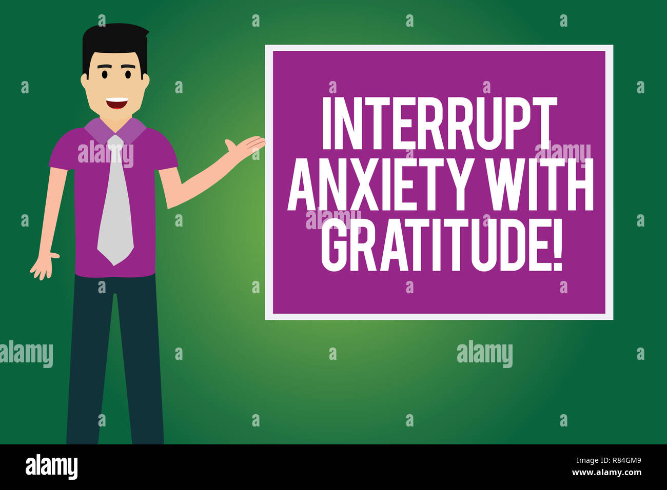Handwriting text Interrupt Anxiety With Gratitude. Concept meaning Be ...