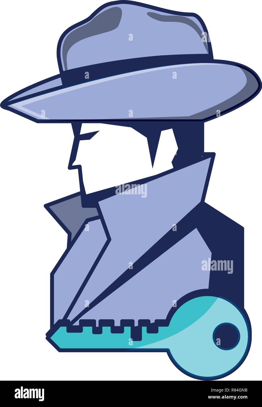 cyber security agent with key vector illustration design Stock Vector ...