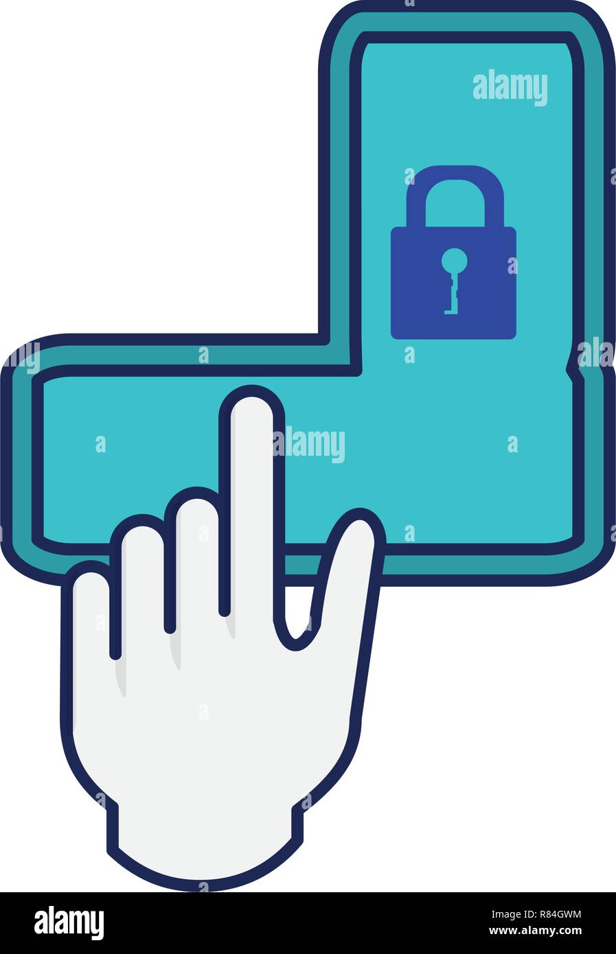 unlock pattern with hand vector illustration design Stock Vector Image ...