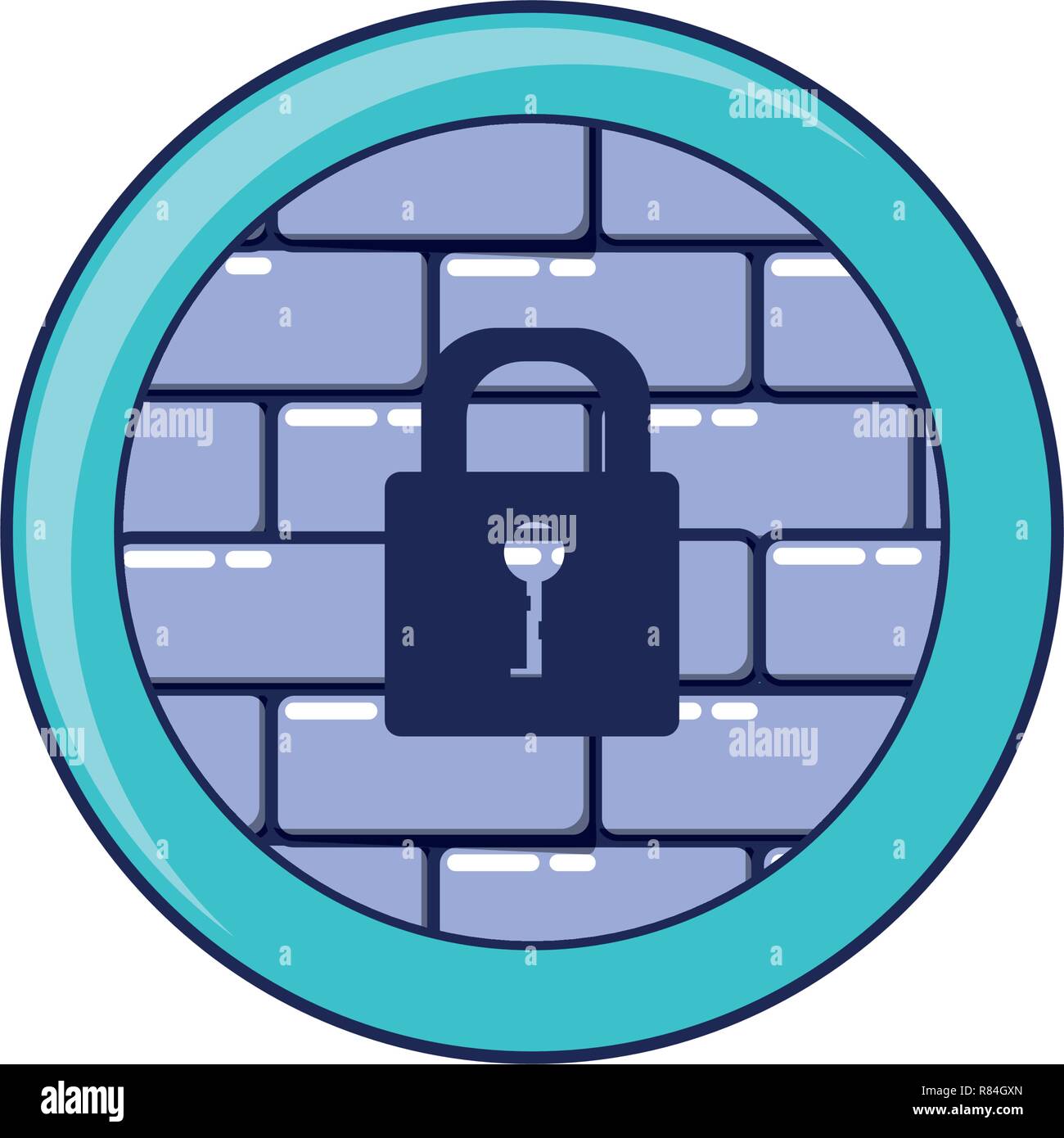 cyber security wall with padlock vector illustration design Stock ...
