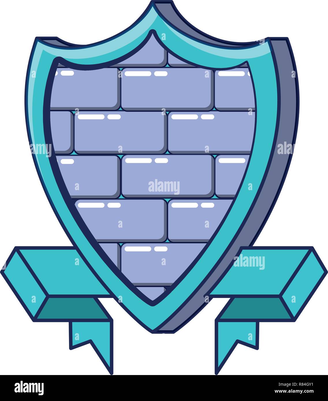 shield with cyber security wall vector illustration design Stock Vector ...