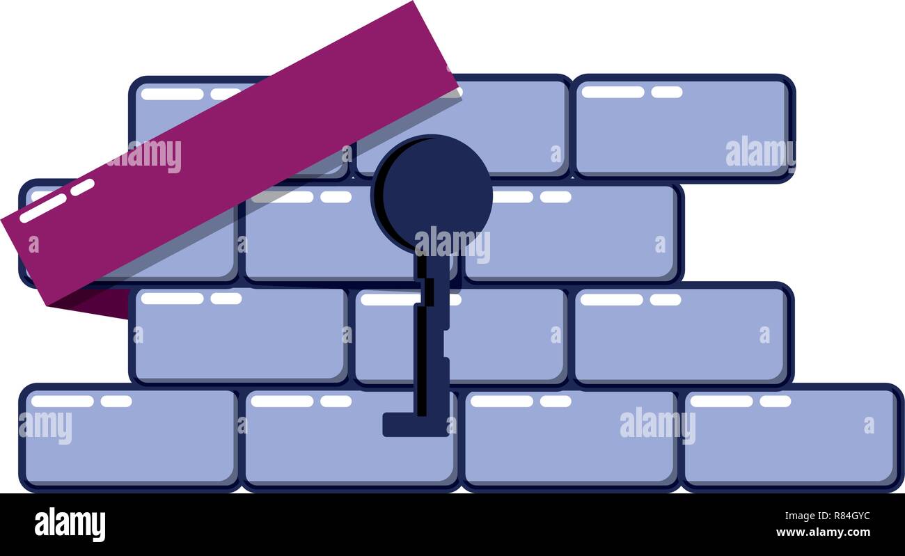 cyber security wall with key hole vector illustration design Stock ...