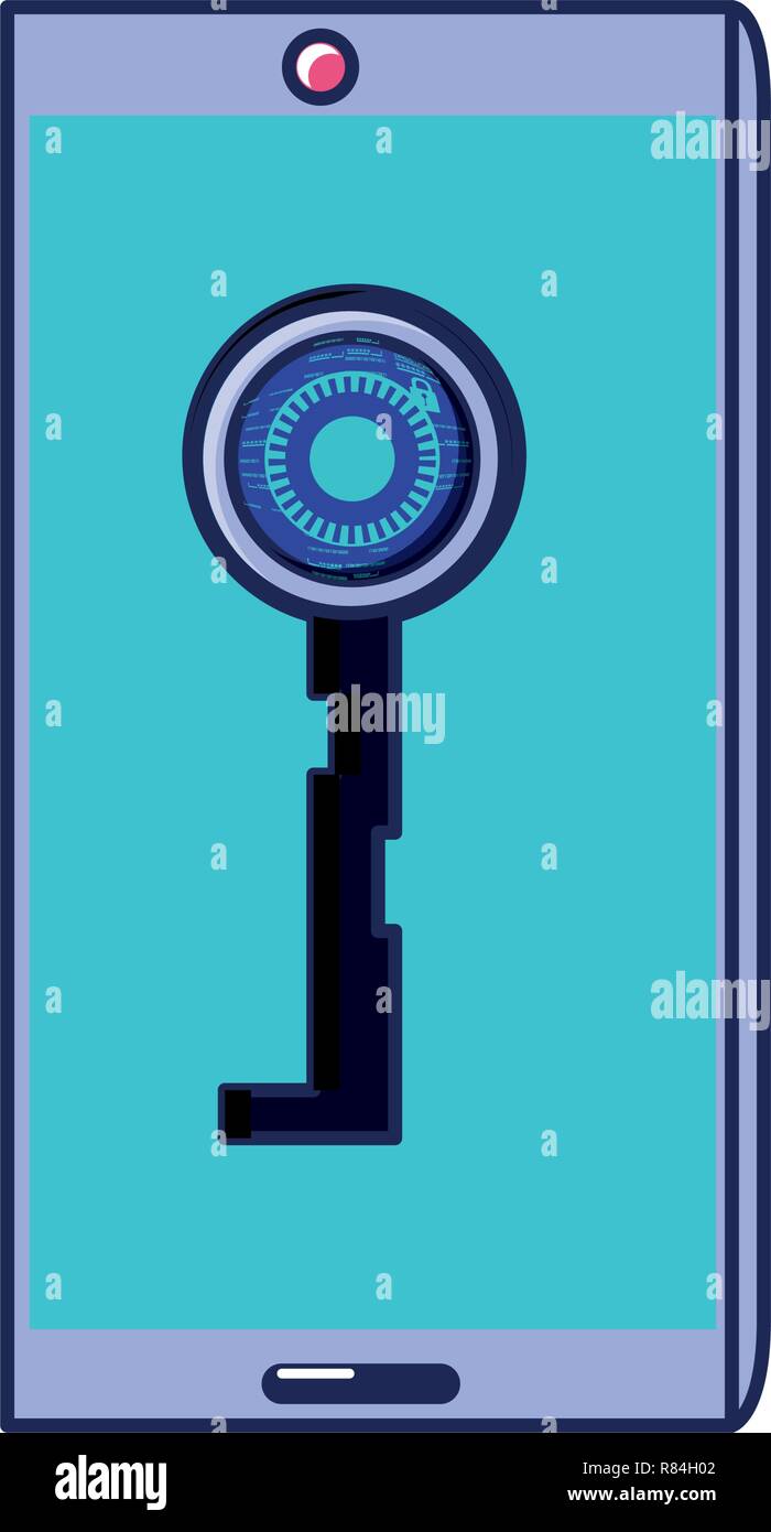 smartphone with security key vector illustration design Stock Vector ...