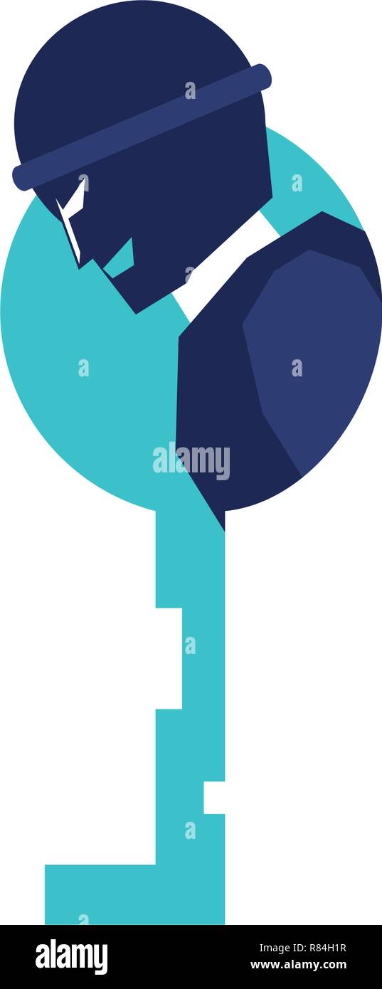 key with thief man avatar character vector illustration design Stock ...