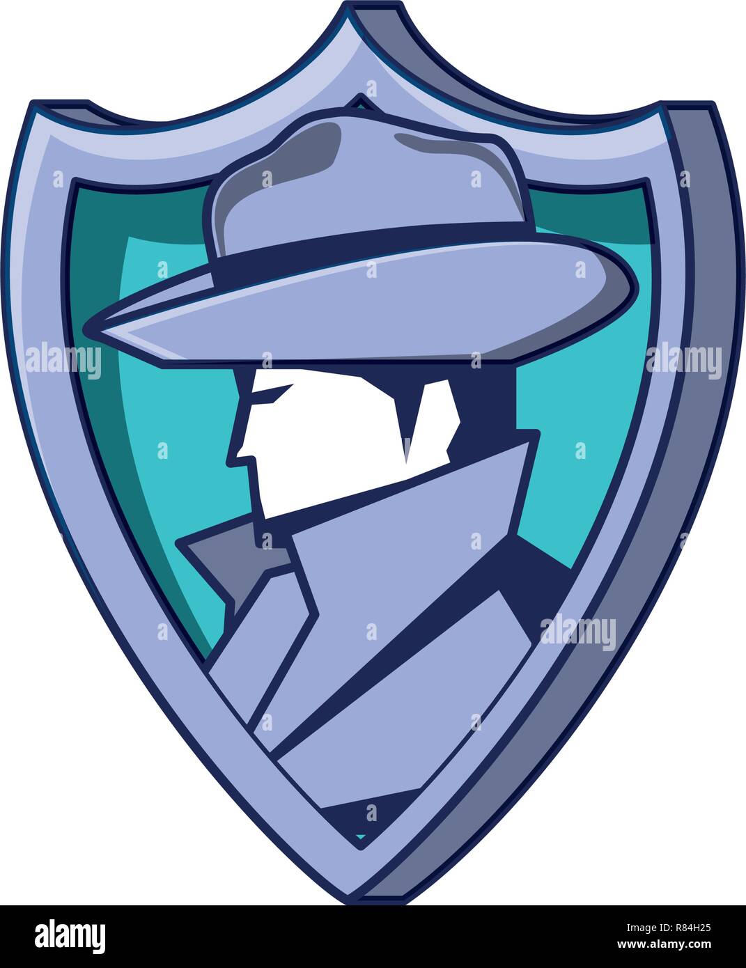 cyber security agent in shield vector illustration design Stock Vector ...